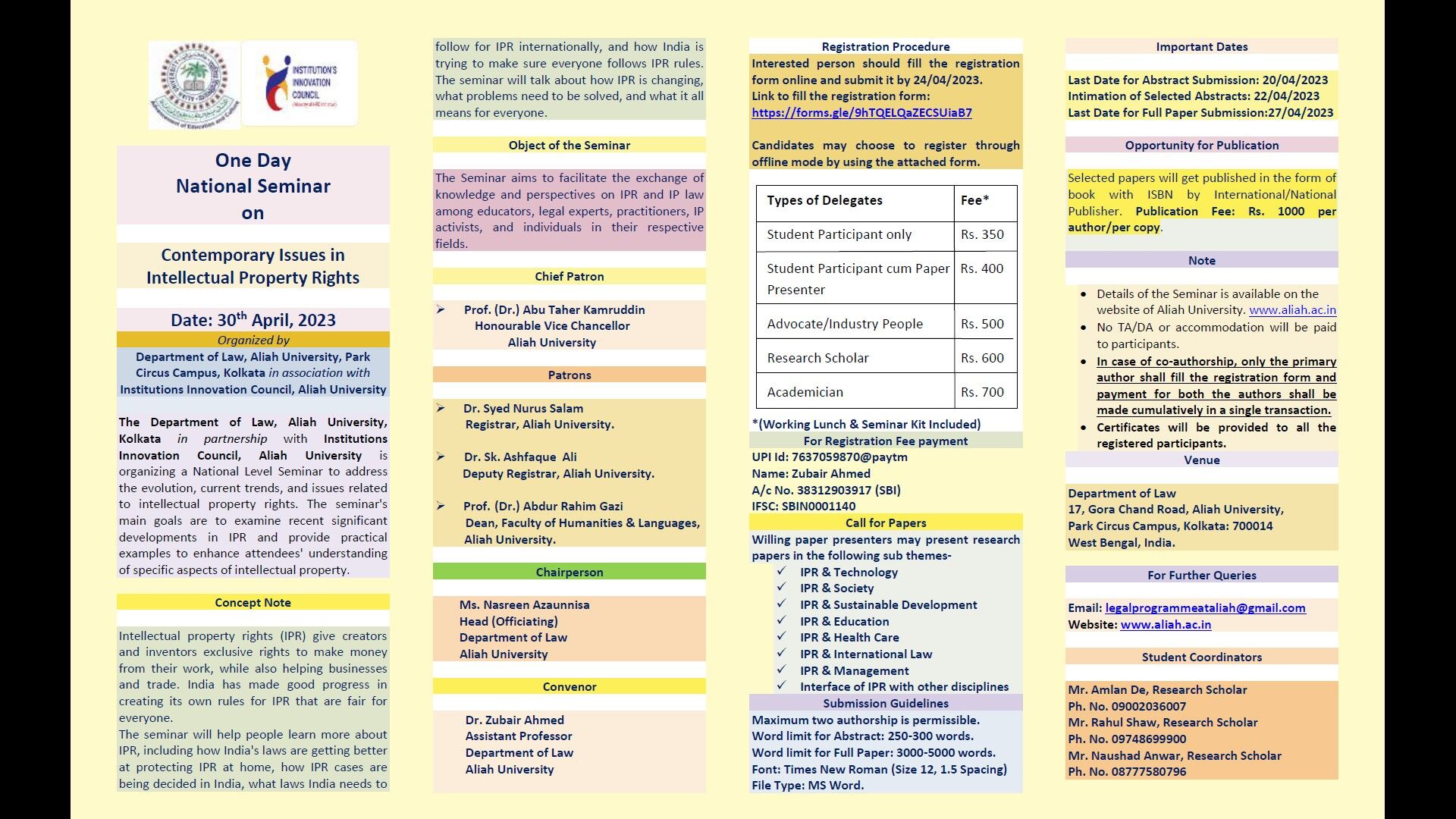 Call for Papers: One-Day National Seminar on Contemporary Issues in ...