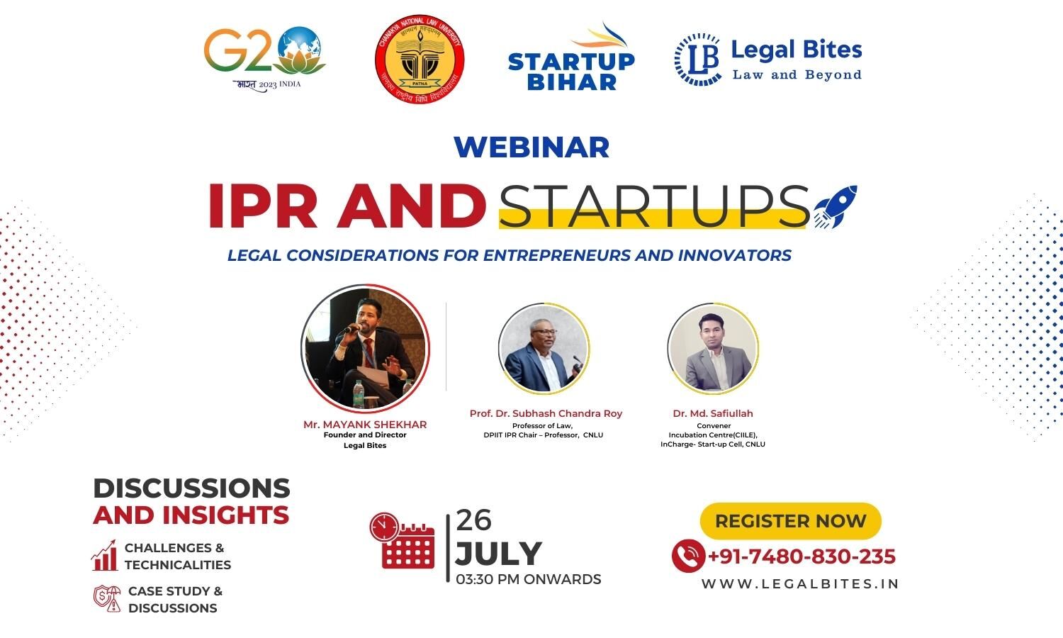 Webinar on IPR and Startups: Legal Considerations for Entrepreneurs and Innovators | CIILE ...