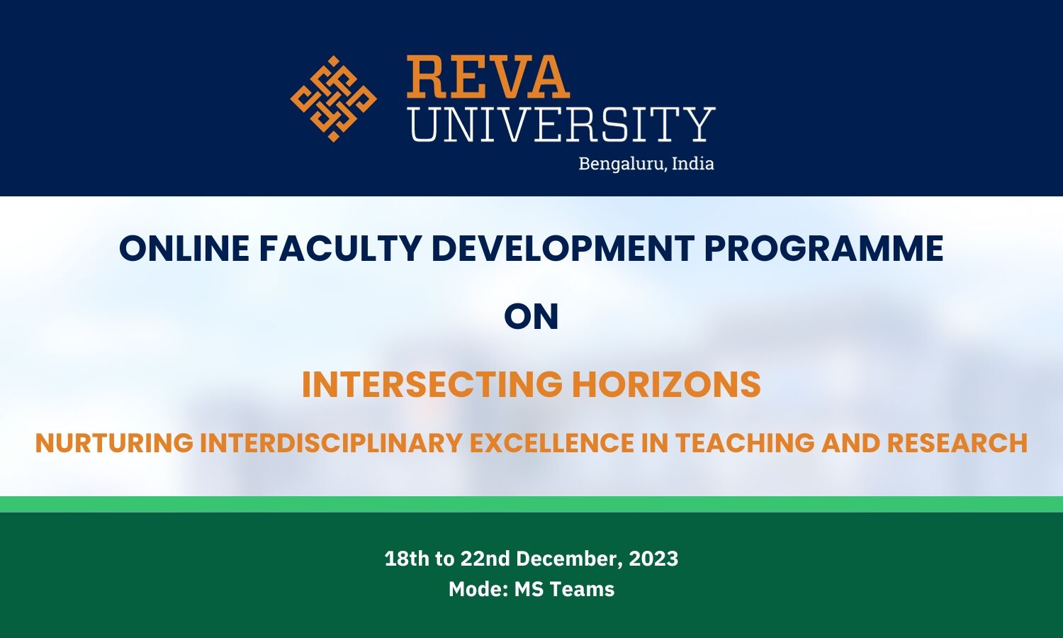 FDP on Intersecting Horizons: Nurturing Interdisciplinary Excellence in Teaching and Research ...