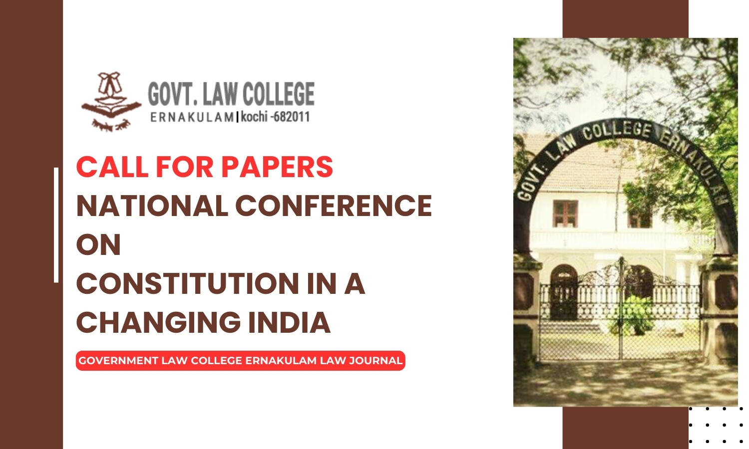 Call for Papers: National Conference on Constitution in a Changing India | GLC Ernakulam